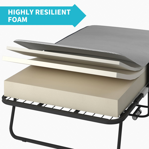 Alwyn Home Folding Bed With Mattress For Adults,51" Rollaway Bed With 5 ...